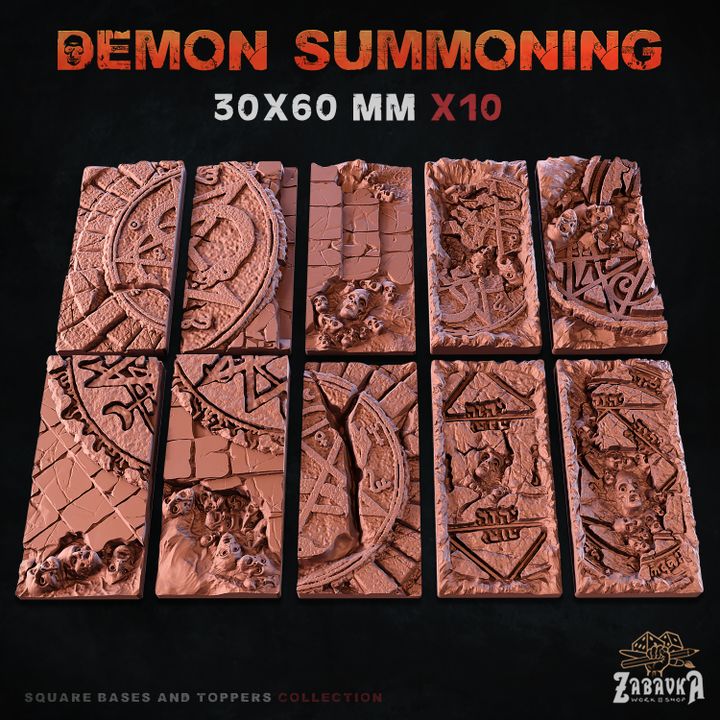 3D Printable Demon Summoning [Square] - Bases and Toppers (Full Set) by ...