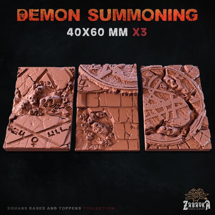 3D Printable Demon Summoning [Square] - Bases and Toppers (Full Set) by ...