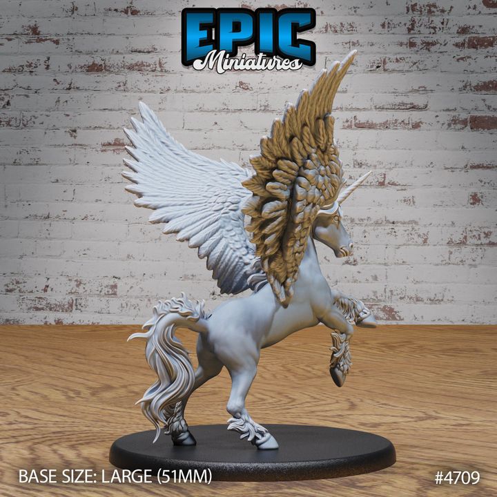 3D Printable Unicorn Classic / Horned Pegasus Fable Monster / Magic ...