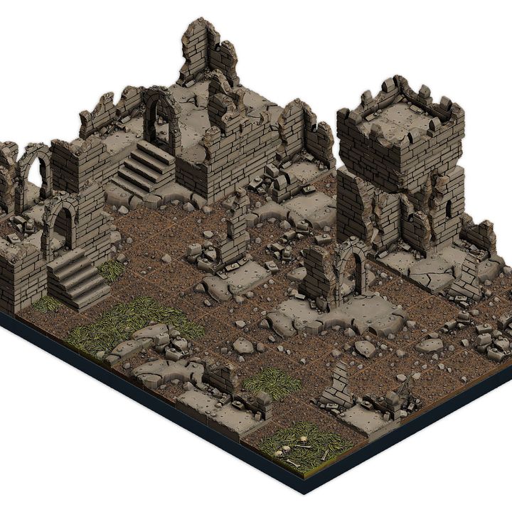 3D Printable RAMPARTS & RUINS (Dungeon Blocks) by Dungeon Blocks