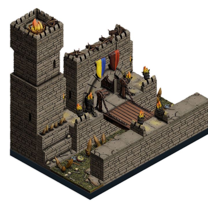 3D Printable RAMPARTS & RUINS (Dungeon Blocks) by Dungeon Blocks