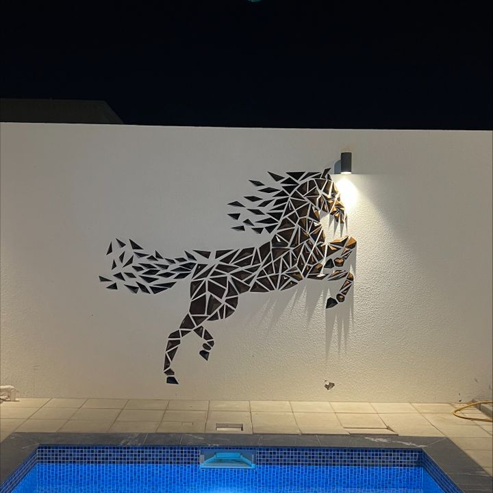 3D Printable Geometric Horse wall art by dgemily