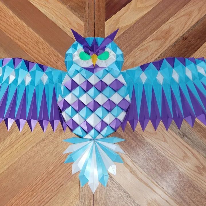 3D Printable Geometric Owl wall art by dgemily