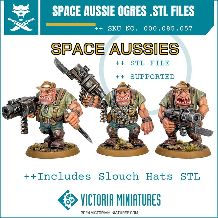 3D Printable Space Aussie Ogres by Victoria
