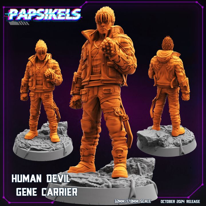3D Printable HUMAN GENE DEVIL CARRIER by PAPSIKELS MINIATURES