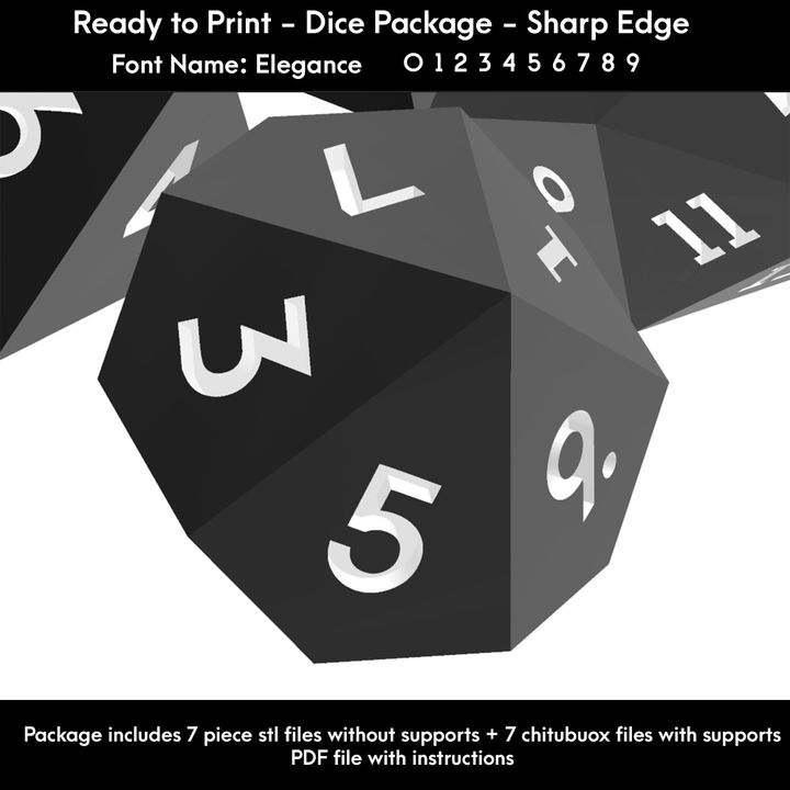 3D Printable Dice Masters – Ready to Print - 7 Piece Set – Presupported ...