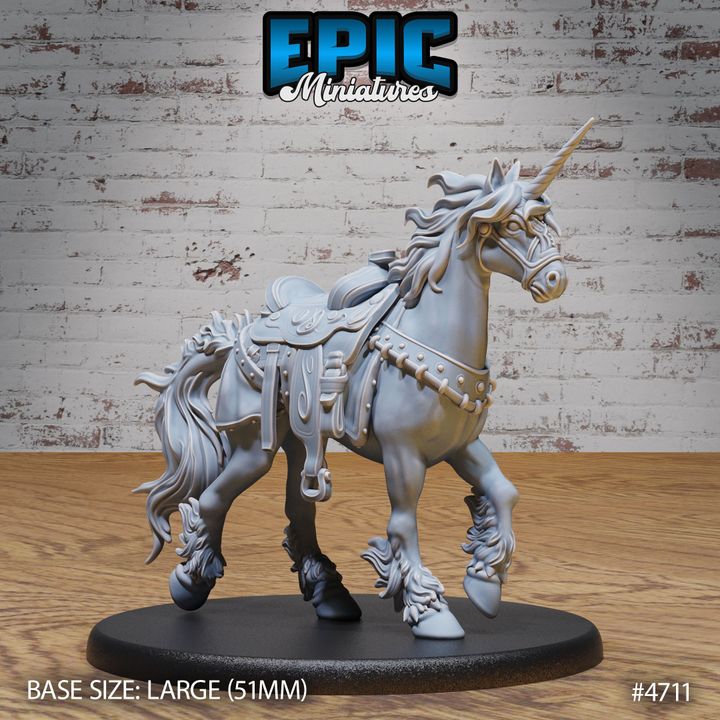 3D Printable Unicorn Classic Mount / Horned Fable Monster / Magic ...