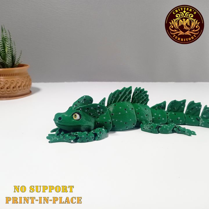 3D Printable Flexi Basiliscus Lizard | No-support Cute Articulate by ...