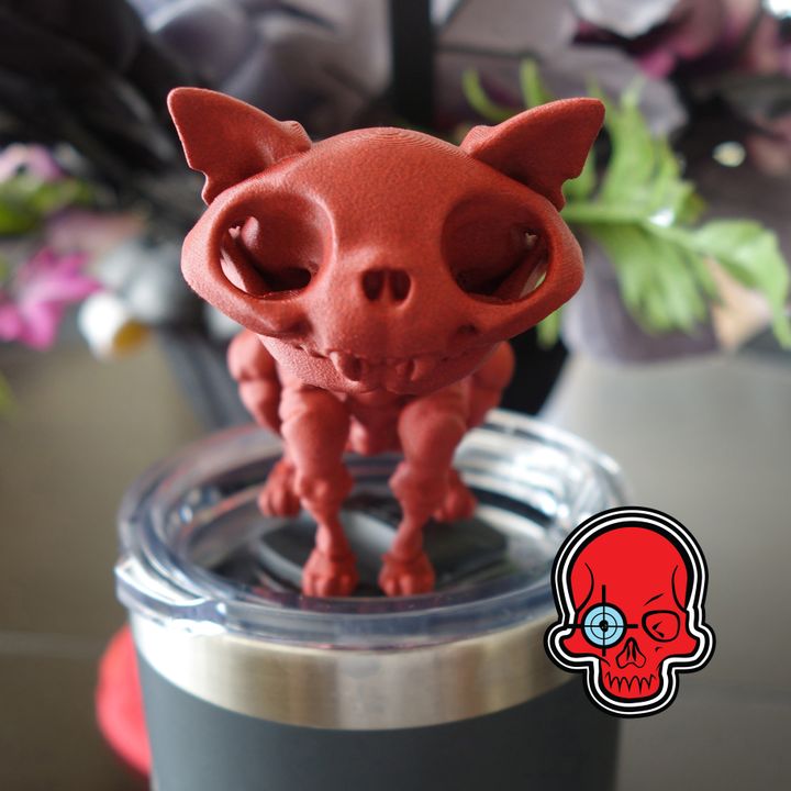 3D Printable Articulated Stylized Cat Skeleton 3D Print-In-Place STL ...