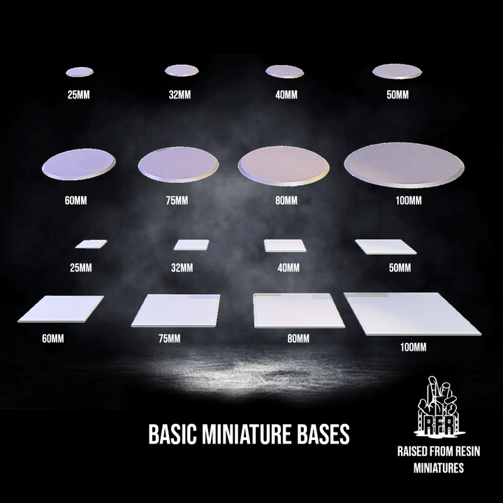 3D Printable Basic miniature bases bundle by RaisedfromResin
