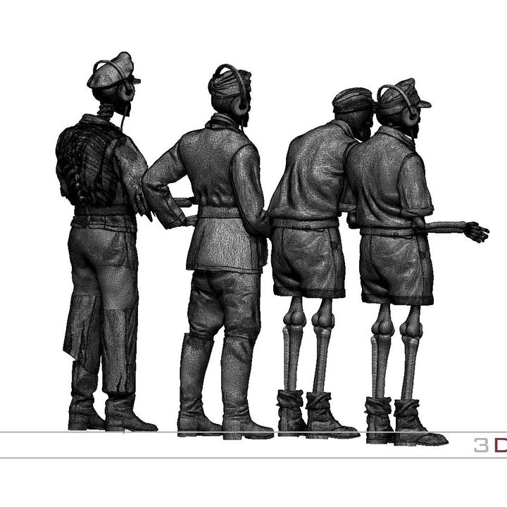 3D Printable german tank crew skeletons by Dmitry Tishchenkov