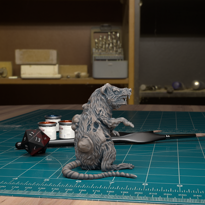 3D Printable Plagued Giant Rat 02 [Pre-Supported] by TytanTroll Miniatures