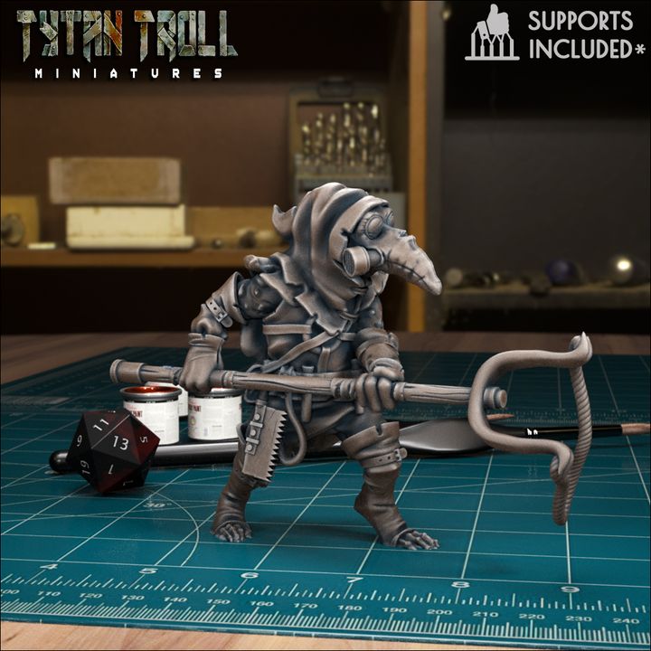 3D Printable Plague Rat Catcher [Pre-Supported] by TytanTroll Miniatures