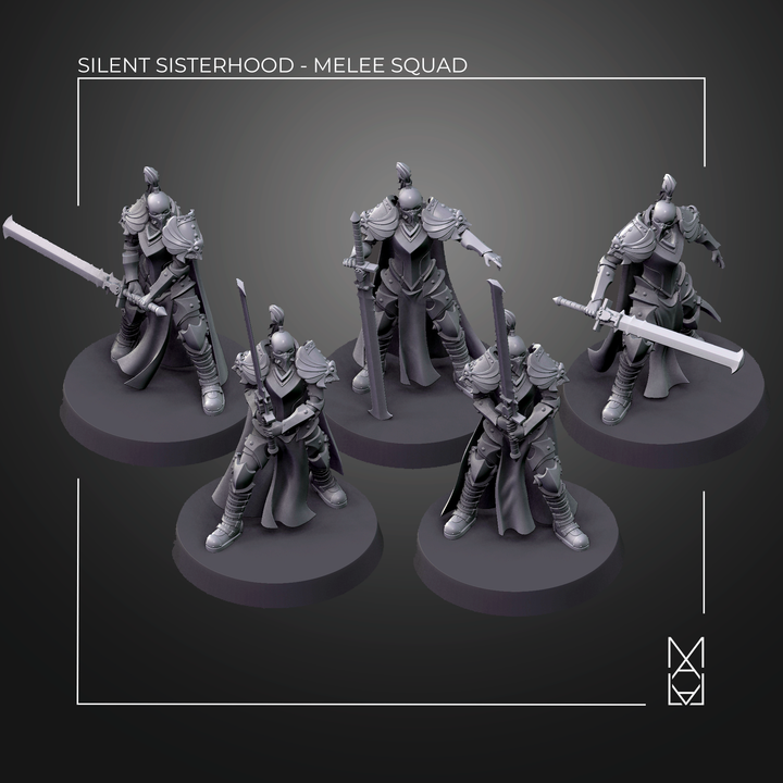 3D Printable Silent Sisterhood melee squad (pre-supported) by Malal3D