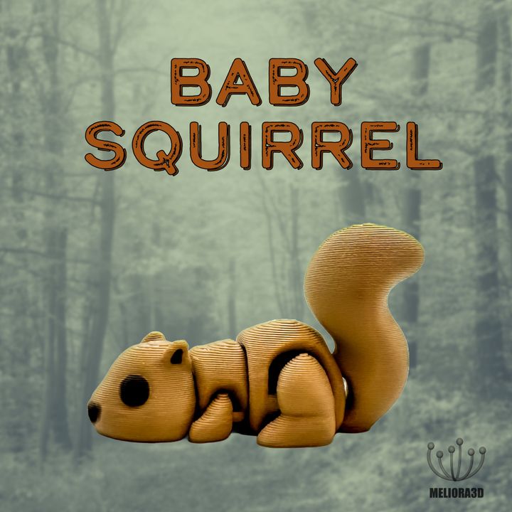 3D Printable M3D - Baby Squirrel by Meliora3D