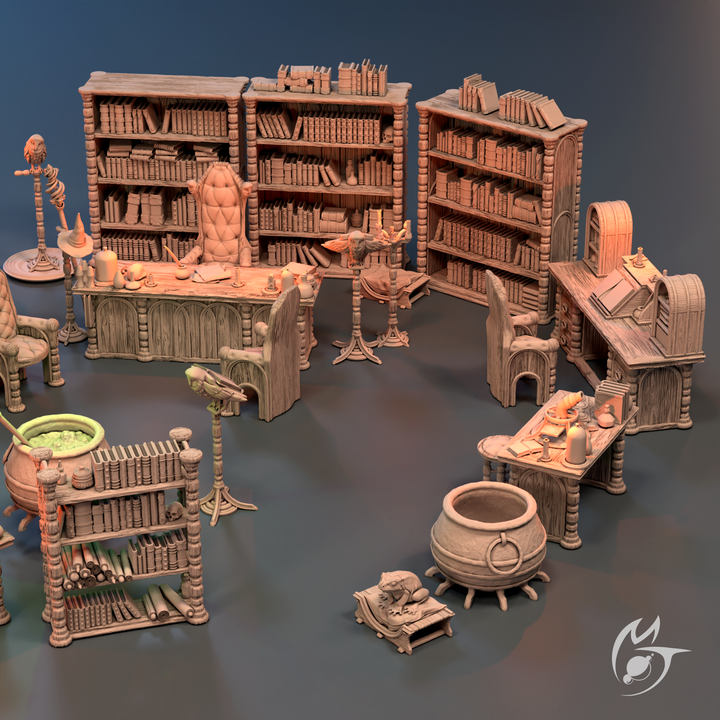 3D Printable Wizard Tower Objects & Props by Making Tlon