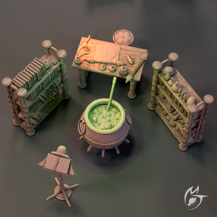 3D Printable Wizard Tower Objects & Props by Making Tlon