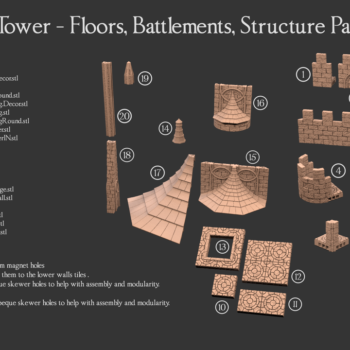 3D Printable Wizard Tower - modular OpenLOCK structure by Making Tlon