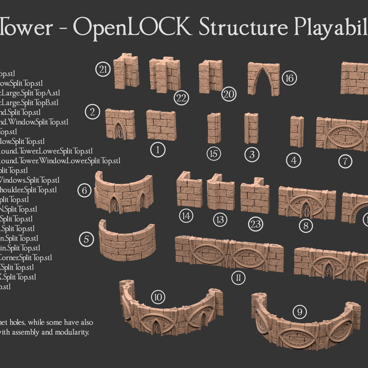 3D Printable Wizard Tower - modular OpenLOCK structure by Making Tlon