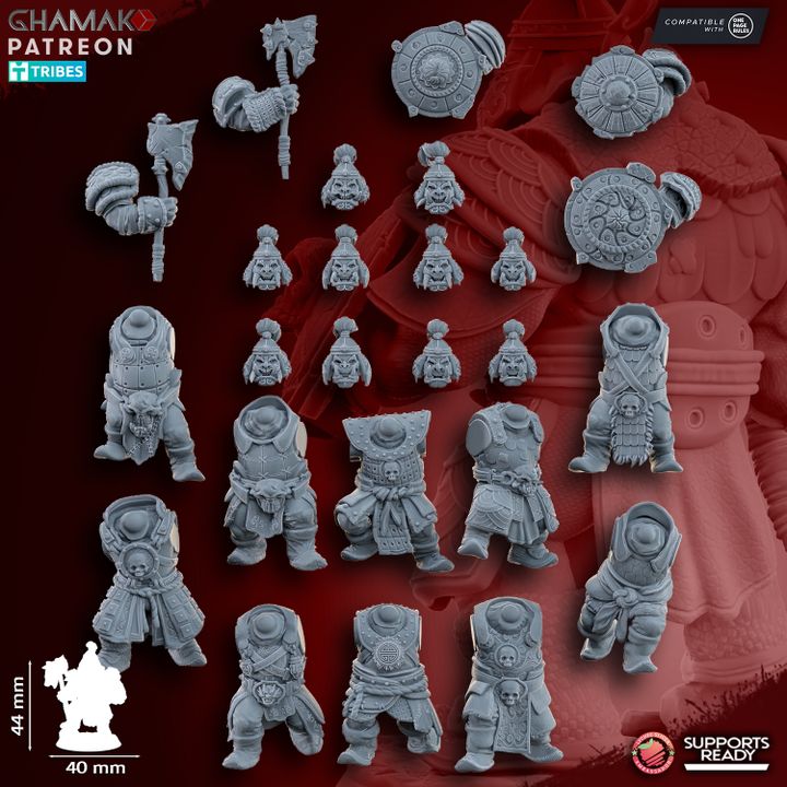 3D Printable Black waste orcs melee weapon & shield by Ghamak