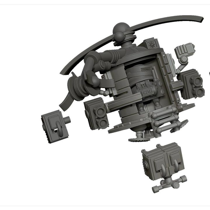 3D Printable WARPOD Rigger 'Aerothopper' Gunship by Flytrap Digital