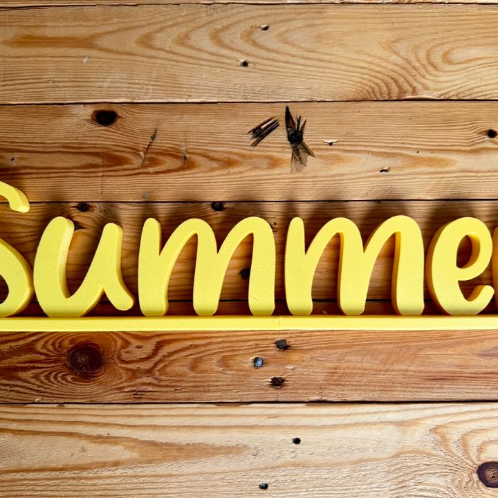 3D Printable SUMMER word/text by ENIQUE3D