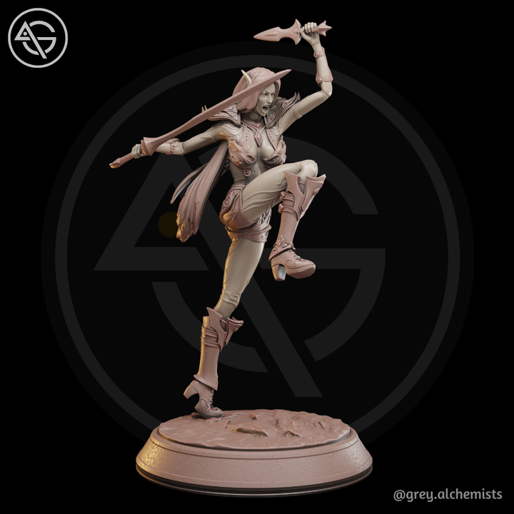 3D Printable Rina the Drow Demon Hunter - Attack Pose, DnD Miniatures - Fantasy Character in ...