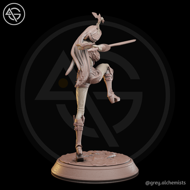 3D Printable Rina the Drow Demon Hunter - Attack Pose, DnD Miniatures ...