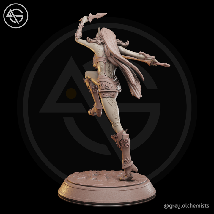3D Printable Rina the Drow Demon Hunter - Attack Pose, DnD Miniatures ...