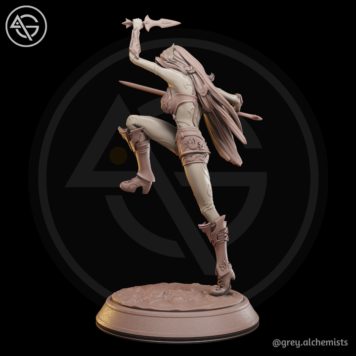 Téléchargement Rina the Drow Demon Hunter - Attack Pose, DnD Miniatures - Fantasy Character in ...