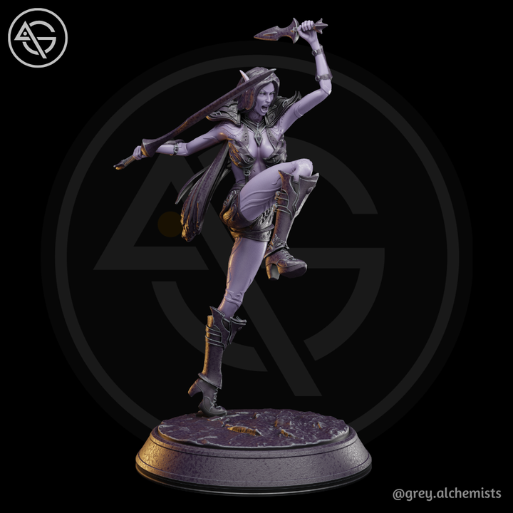 Descargar Rina the Drow Demon Hunter - Attack Pose, DnD Miniatures ...