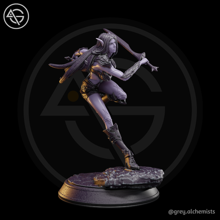 3D Printable Rina the Drow Demon Hunter, Attack Pose 2, Fantasy ...