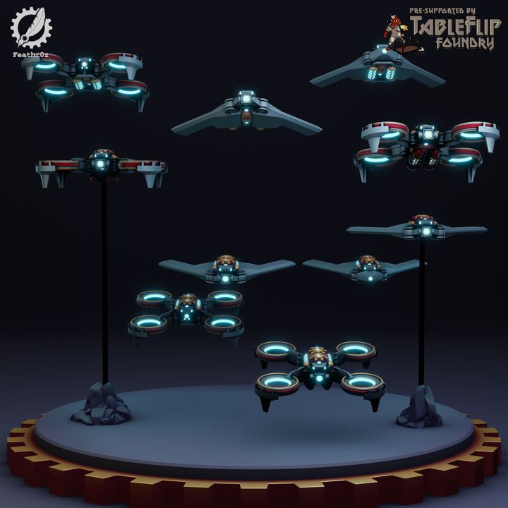 3D Printable Pack - Aurora Vanguard - All Drones by feathr0z