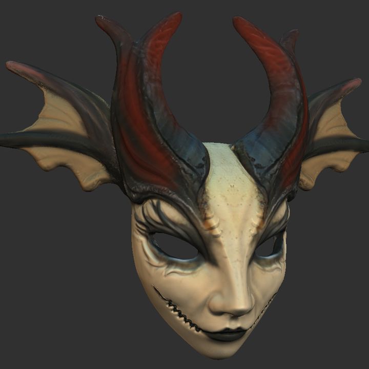 3D Printable Halloween Mask Female Bat by Creasi Workshop