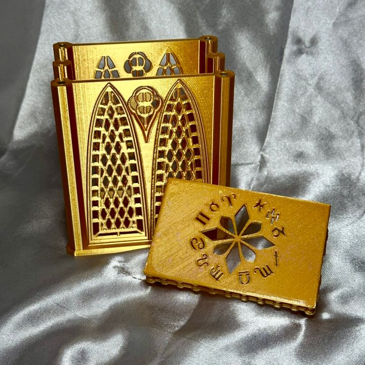 3D Printable Gothic Cathedral Tarot Deck Box by Rye Moore