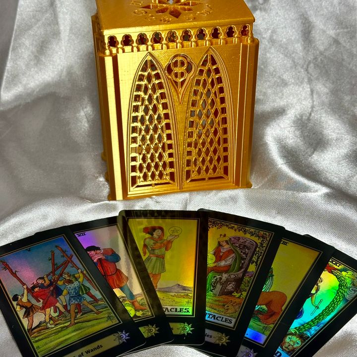 3D Printable Gothic Cathedral Tarot Deck Box by Rye Moore