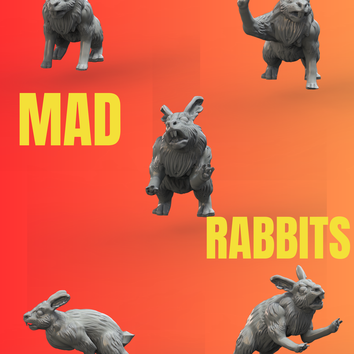 3D Printable MerryFoot Militia Tree Golems & Mad Rabbits by Miniature ...