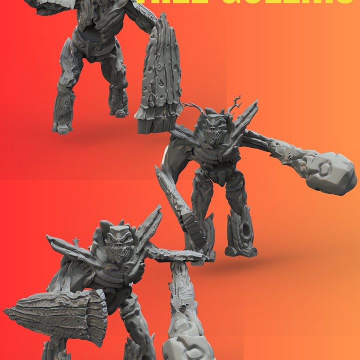 3D Printable MerryFoot Militia Tree Golems & Mad Rabbits by Miniature ...