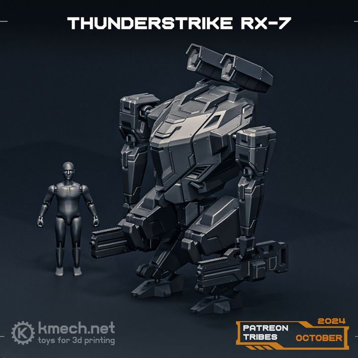 3D Printable THUNDERSTRIKE mech by Kmech