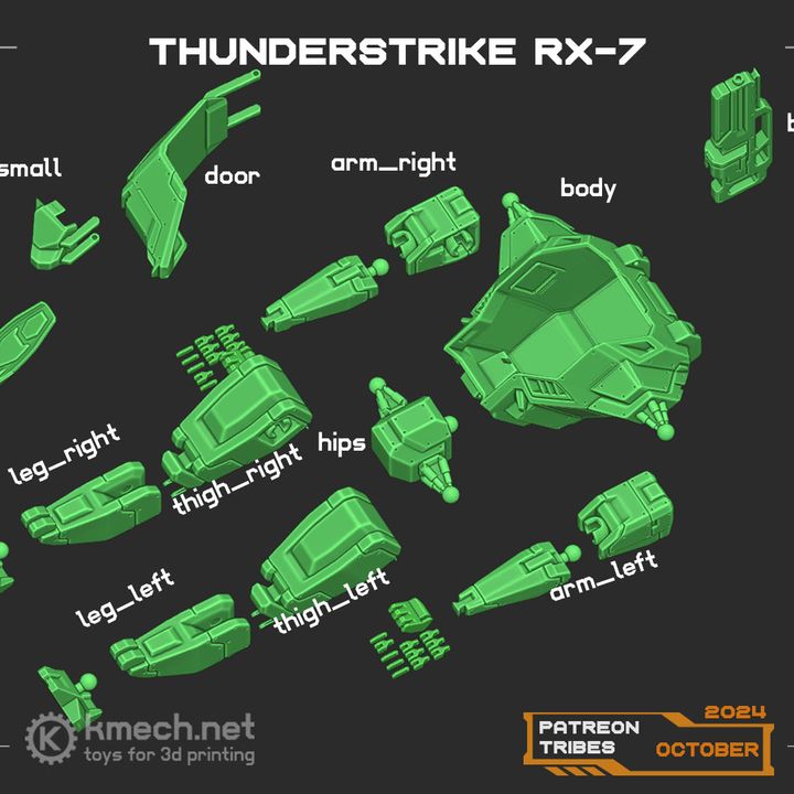 3D Printable THUNDERSTRIKE mech by Kmech