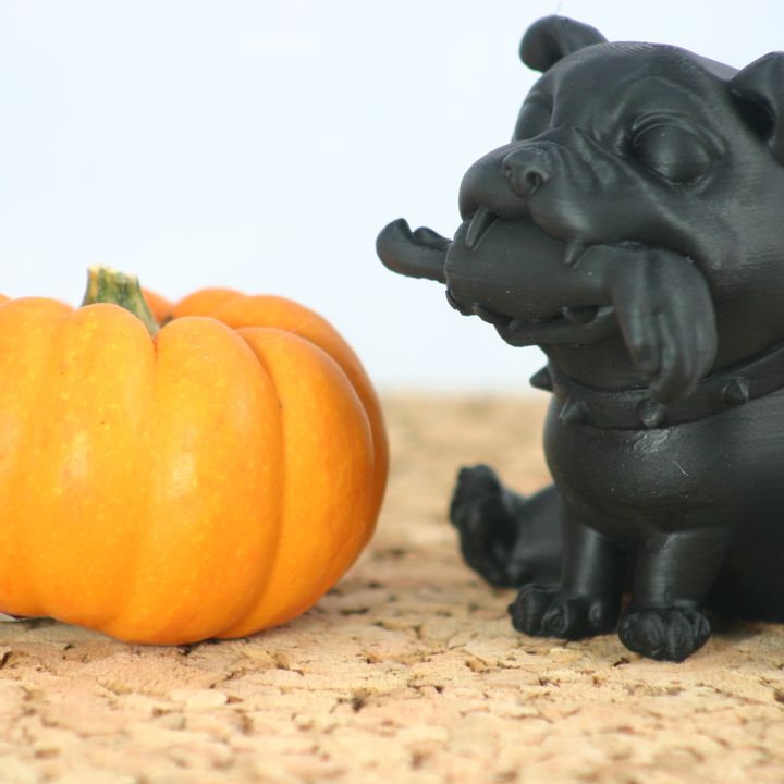 3D Printable Fetch - Cute Halloween Bulldog - FDM friendly by TeethPaws
