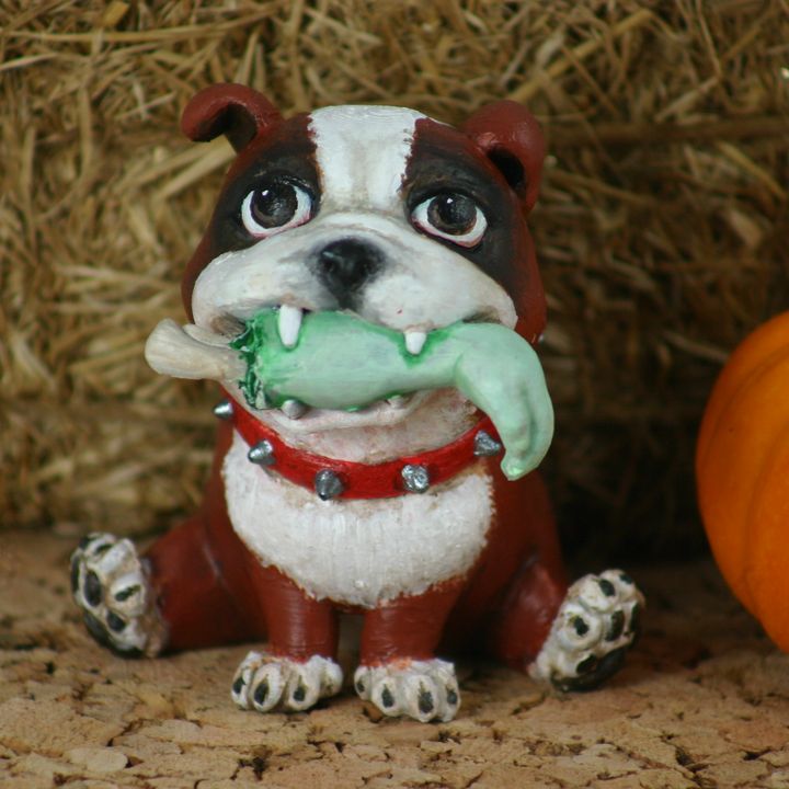 3D Printable Fetch - Cute Halloween Bulldog - FDM friendly by TeethPaws
