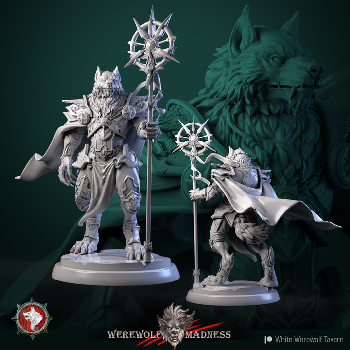 3D Printable White Werewolf 32mm and 75mm heroic miniature by White ...