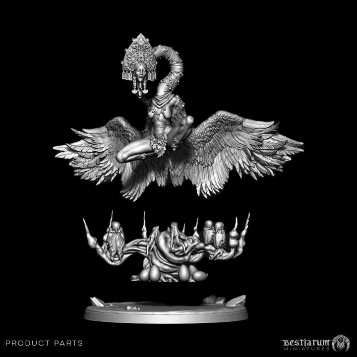 3D Printable Harpy Broodpenne | The Wilds | Beasts by Bestiarum Miniatures
