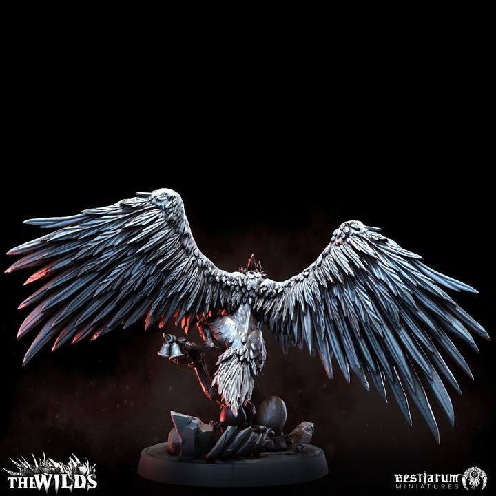 3D Printable Harpies x3 | The Wilds | Beasts by Bestiarum Miniatures