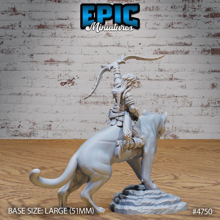 3D Printable Black Panther Mount & Hunter Girl Rider / Classic Forest ...