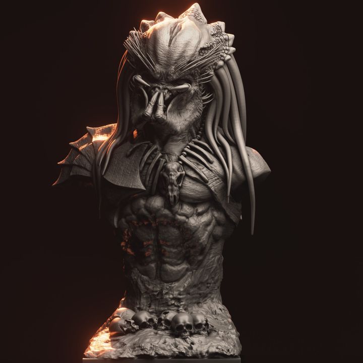3D Printable Predator Bust by SabertoothCollectibles