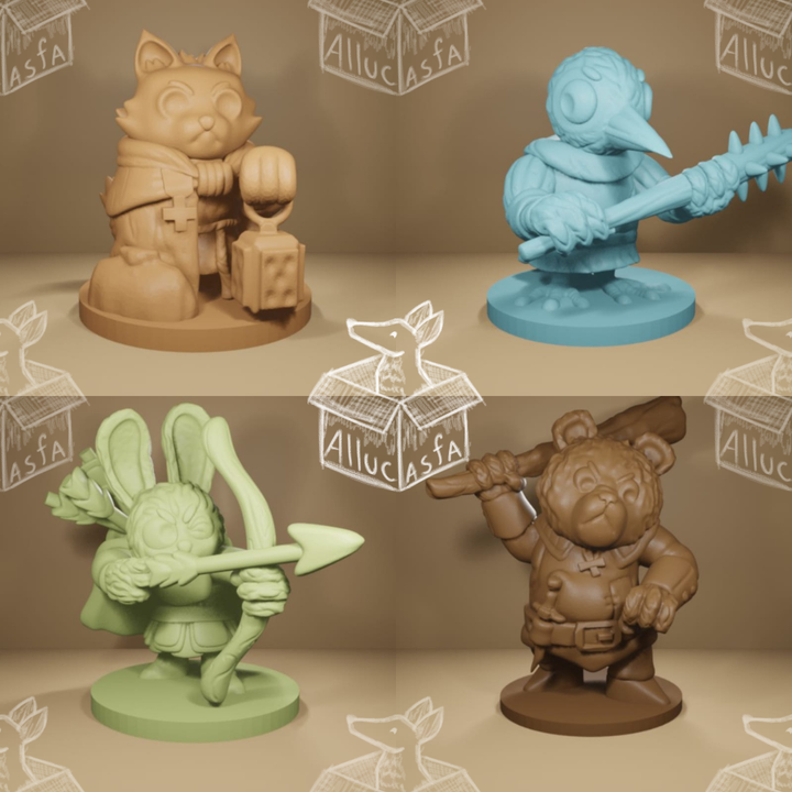 3D Printable Root Hirelings - miniature pack by Allucasfa