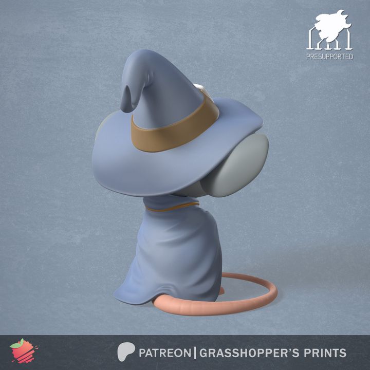 3D Printable Mouse Wizard by Grass Hopper