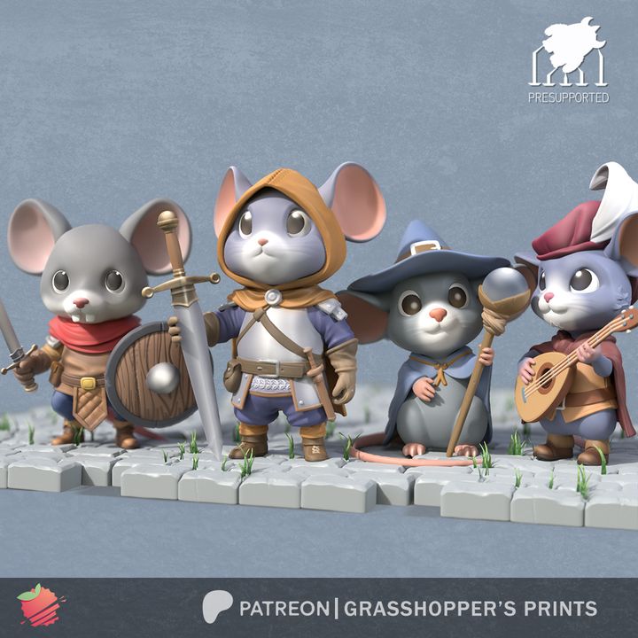 3D Printable Brave Mice Collection by Grass Hopper